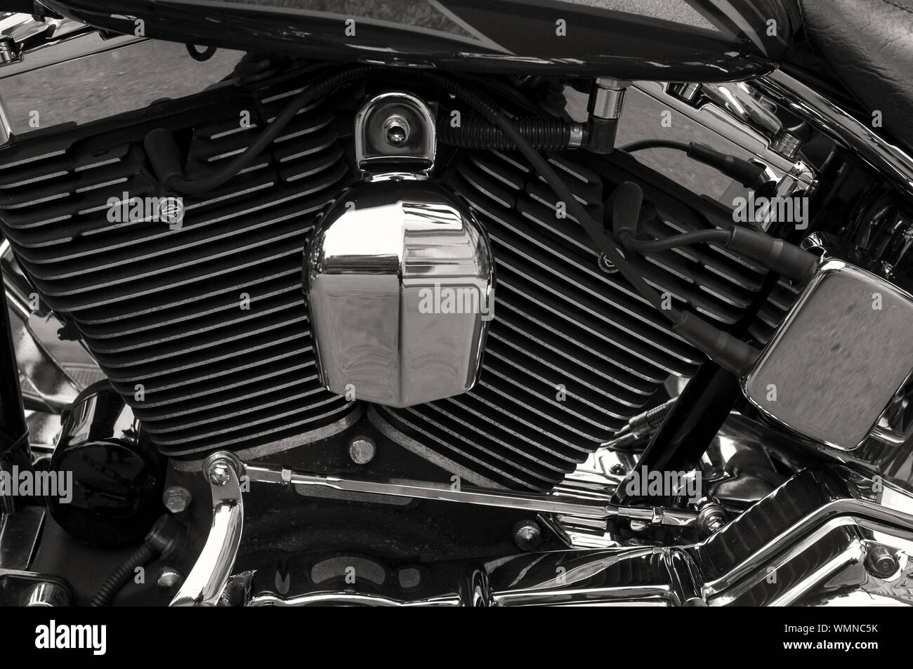 motor engine detail of engine block and metal parts of motorcycle Stock ...