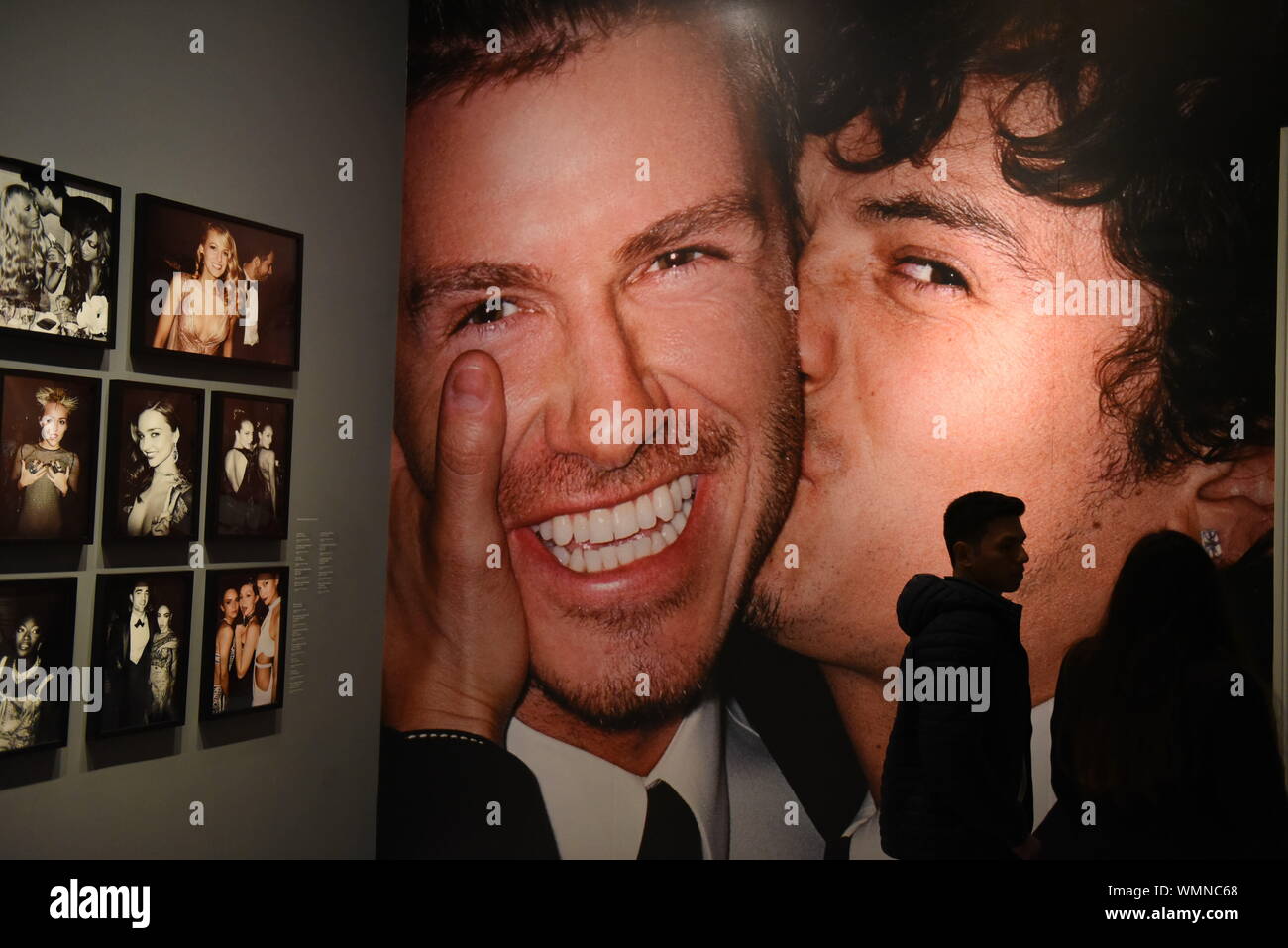 Lima, Peru. 4th Sep, 2019. A portrait of David Beckham (C) at the Mate ...