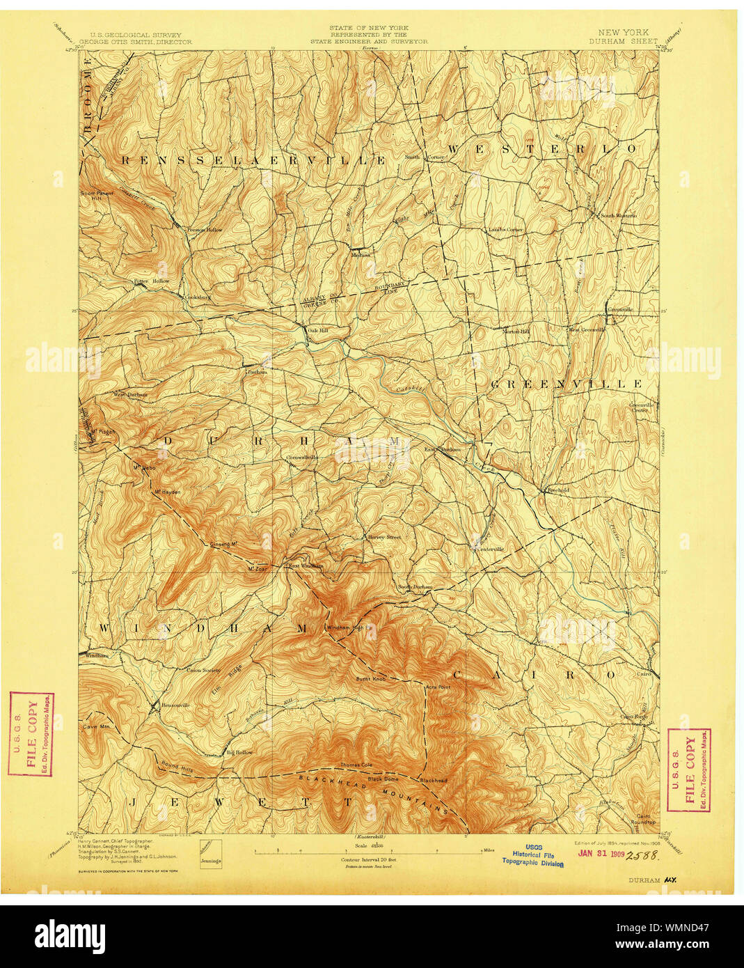 Map of durham new york hi-res stock photography and images - Alamy