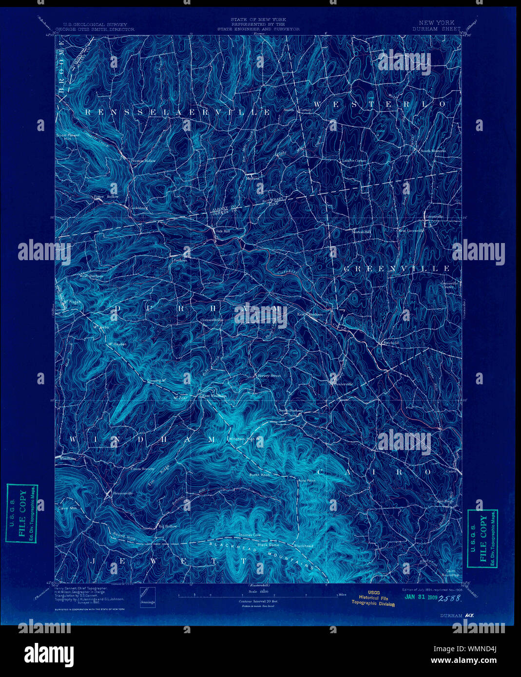 Map of durham new york hi-res stock photography and images - Alamy