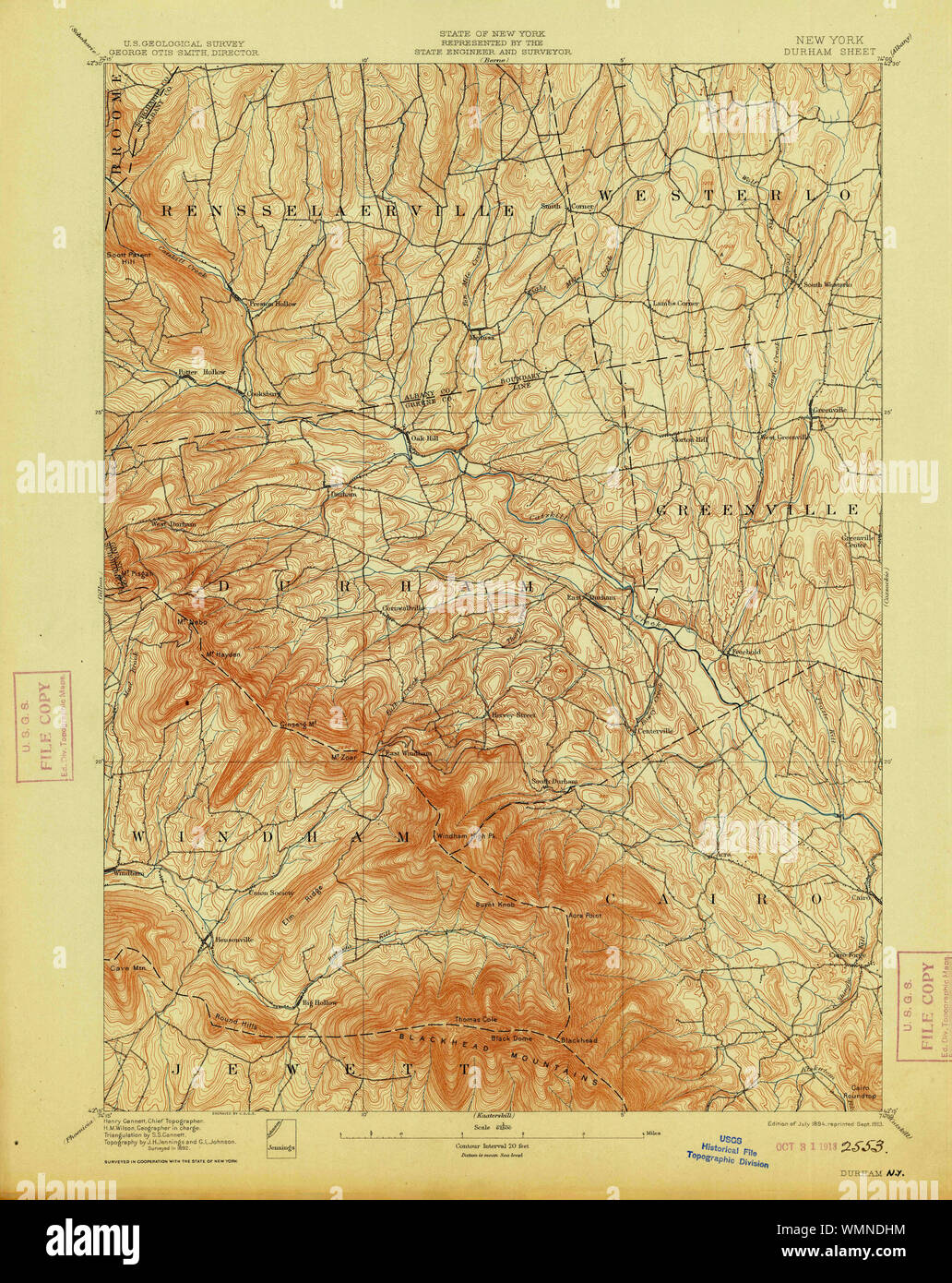 Map of durham new york hi-res stock photography and images - Alamy