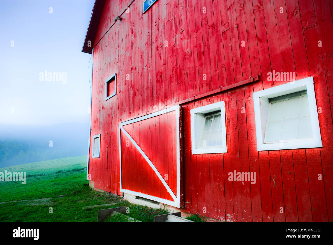 Digitally enhanced red barn, Stowe Vermont, USA Stock Photo - Alamy