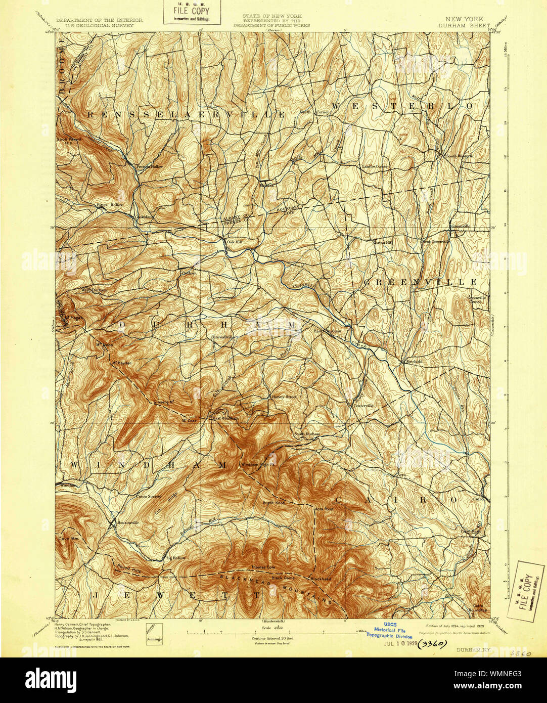 Map of durham new york hi-res stock photography and images - Alamy