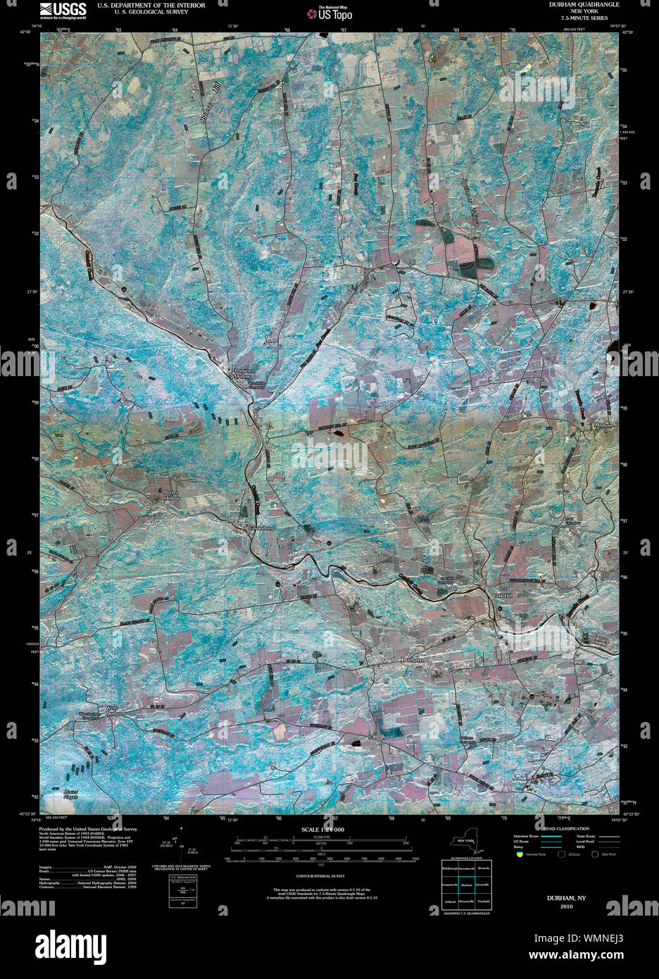 Map of durham new york hi-res stock photography and images - Alamy