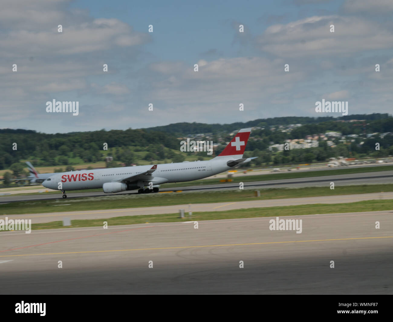 Swiss international Airlines airplane rotation out of Zurich airport ...