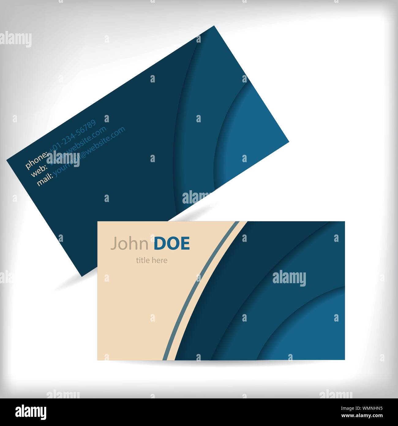 Business card design with wave pattern Stock Vector Image & Art - Alamy