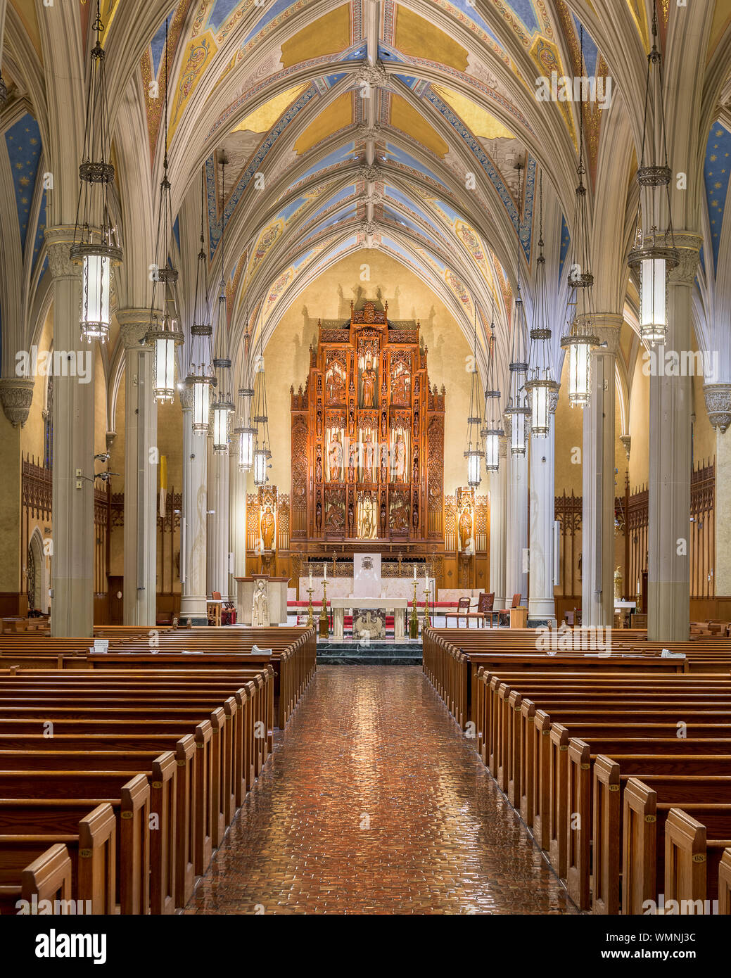 Altar and sanctuary inside the Cathedral of St. John the Evangelist on ...