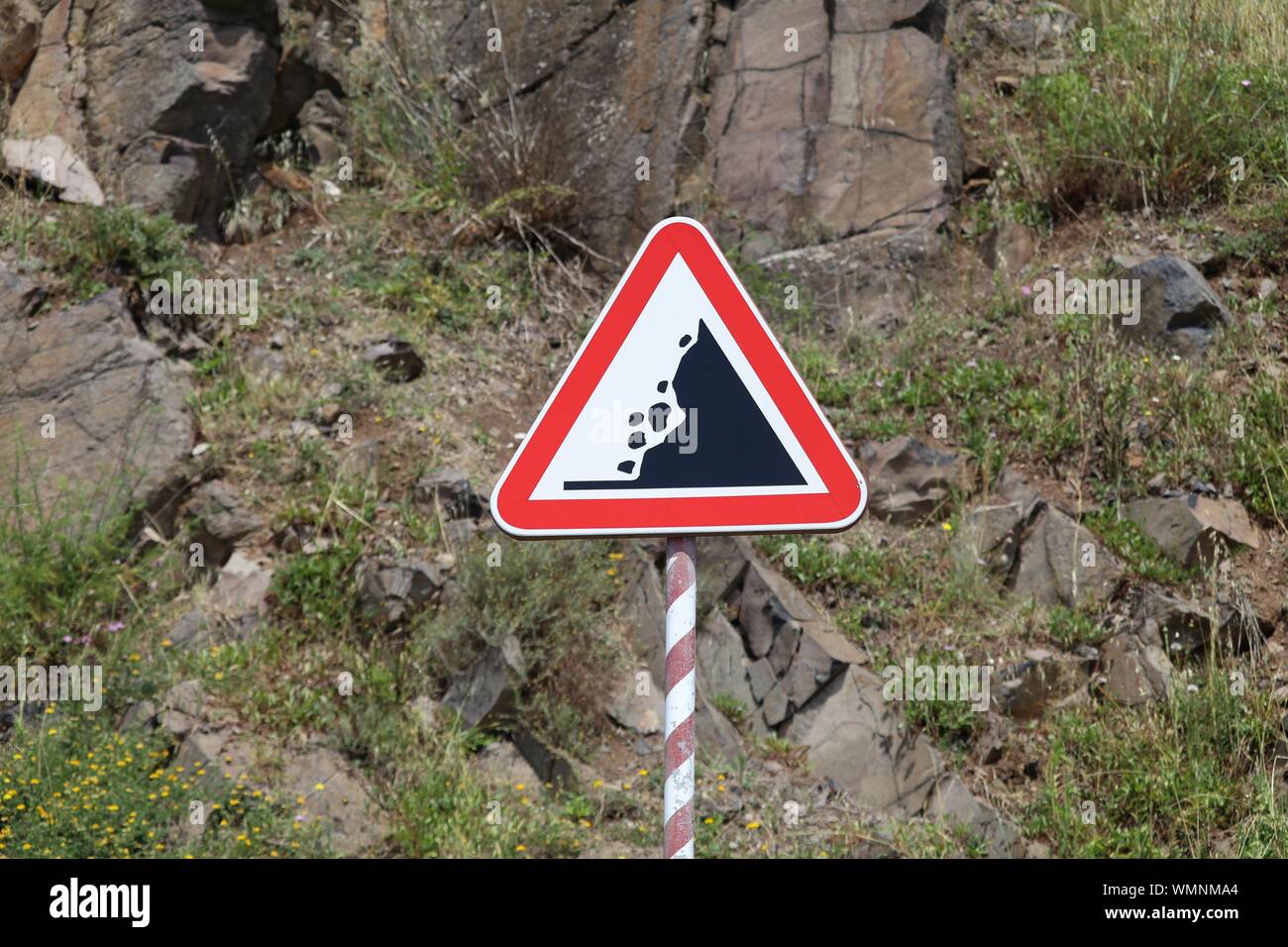 Landslide Warning Sign High Resolution Stock Photography and Images - Alamy
