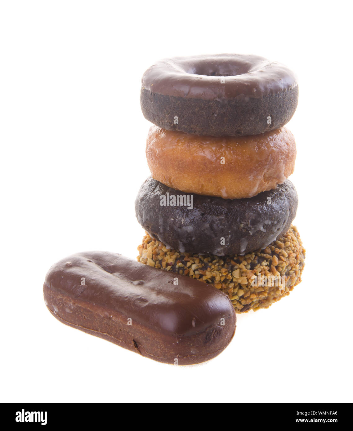 Stacked chocolate donuts Cut Out Stock Images & Pictures - Alamy