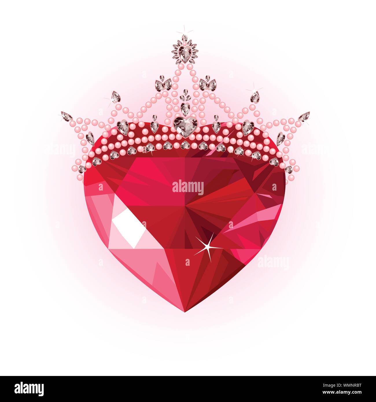 Crystal heart with crown Stock Vector Image & Art - Alamy