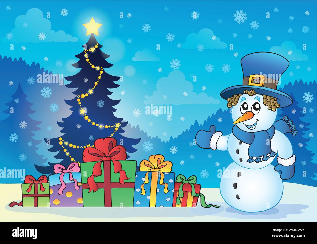 Christmas snowman theme image 4 Stock Vector Image & Art - Alamy