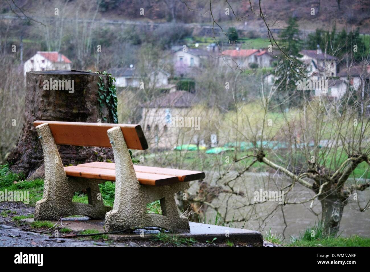 Village bench hi-res stock photography and images - Alamy