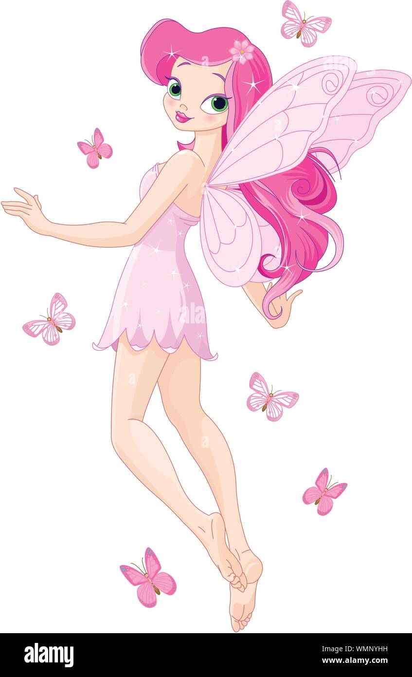 Cute pink fairy Stock Vector Image & Art - Alamy