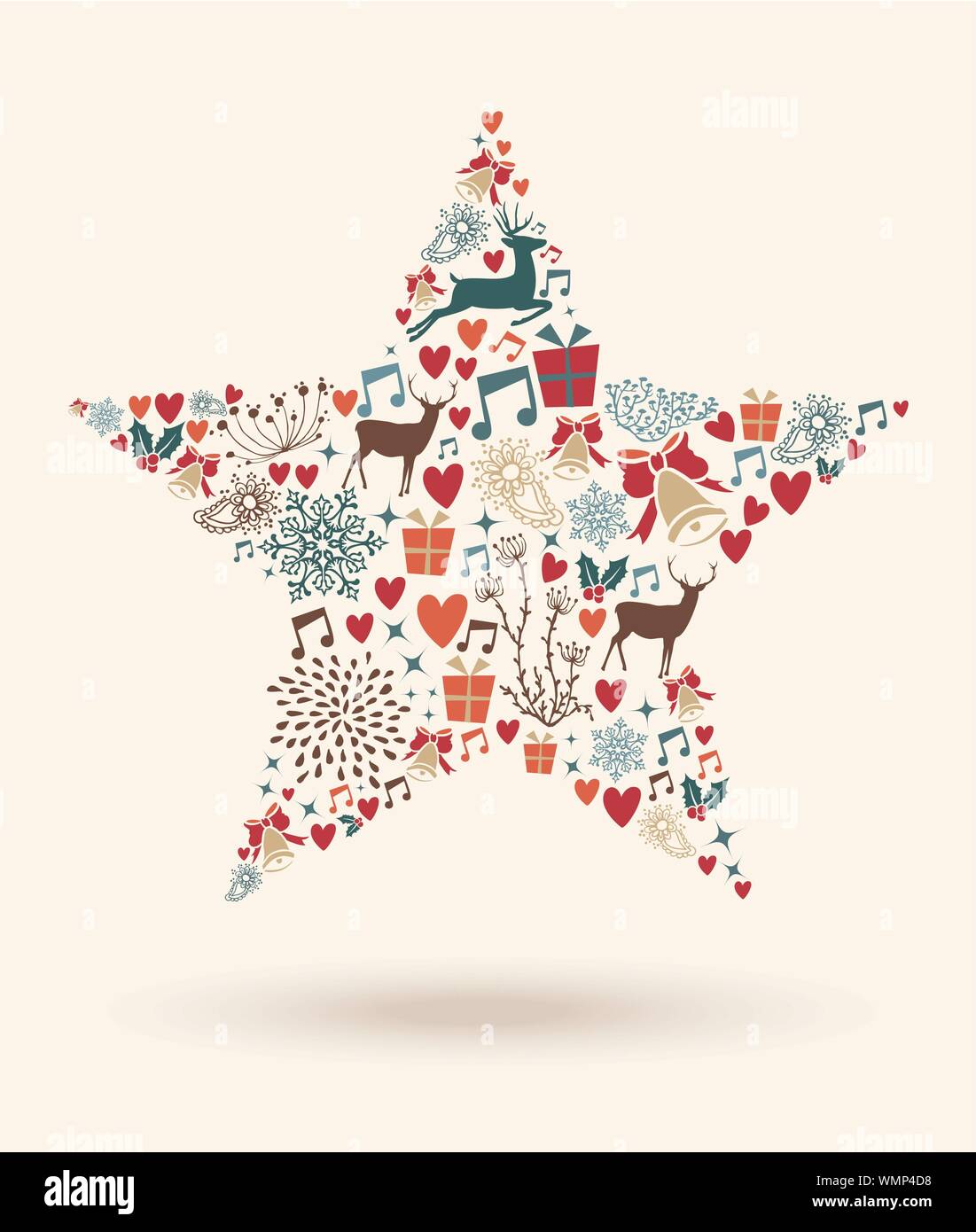 Merry Christmas star shape illustration Stock Vector Image & Art - Alamy