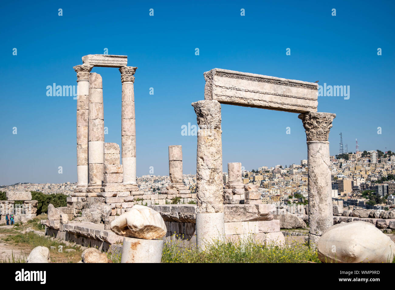 Ruins of ancient civilizations at the Amman Citadel in Amman, Jordan ...