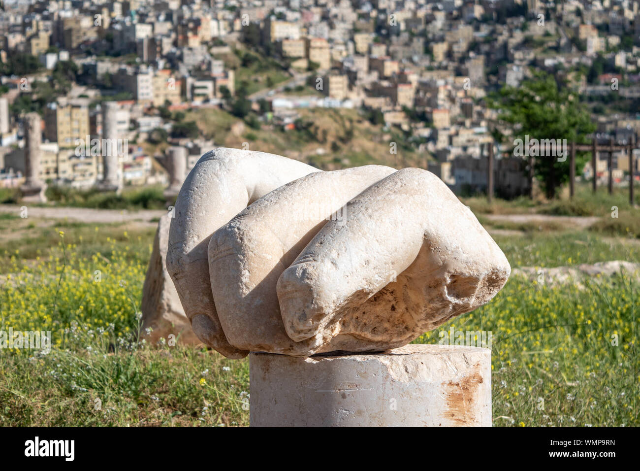 Hand of Hercules at the Amman Citadel in Amman, Jordan Stock Photo - Alamy