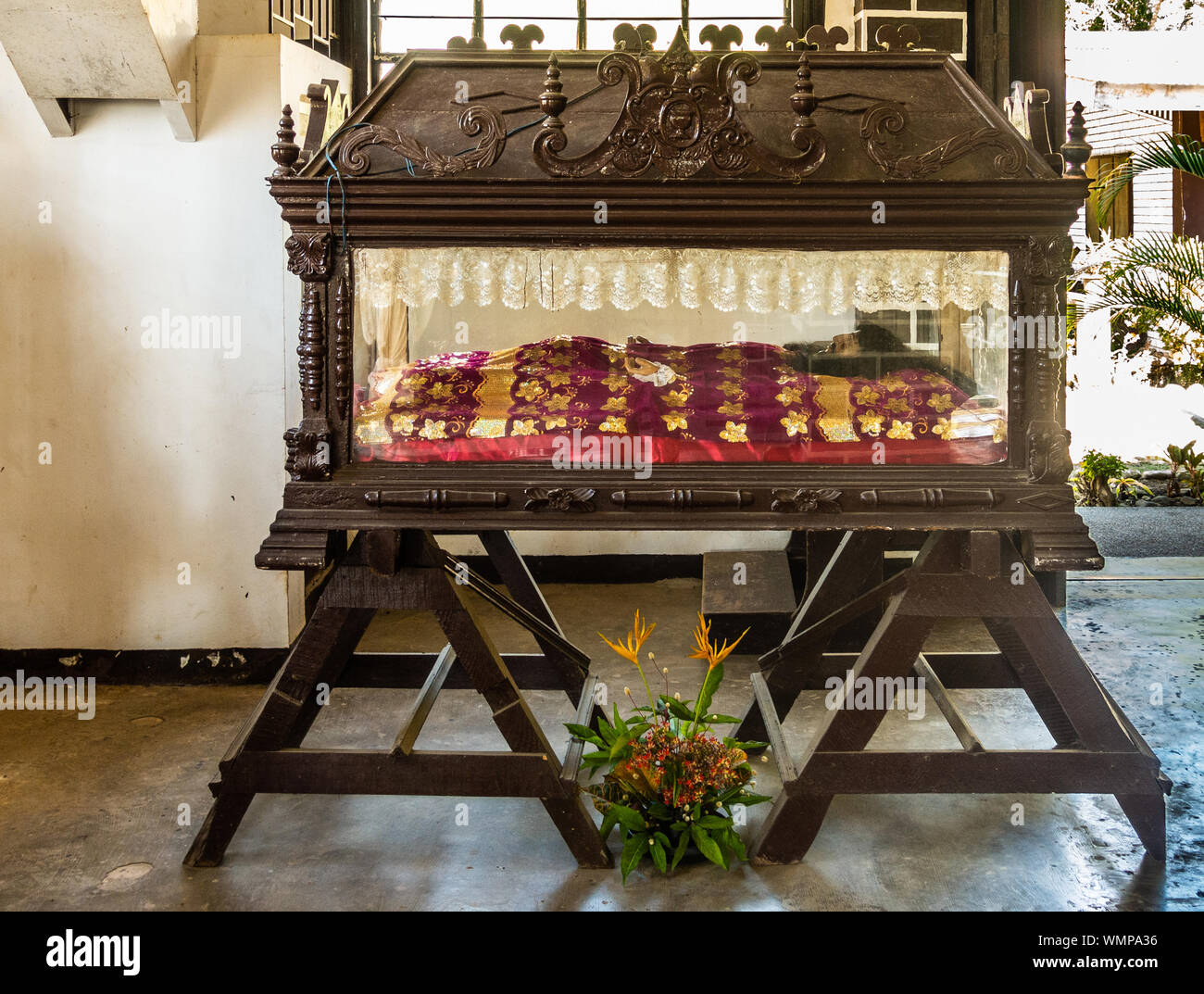 Puerto Princesa, Palawan, Philippines - March 3, 2019: Brown wooden ...