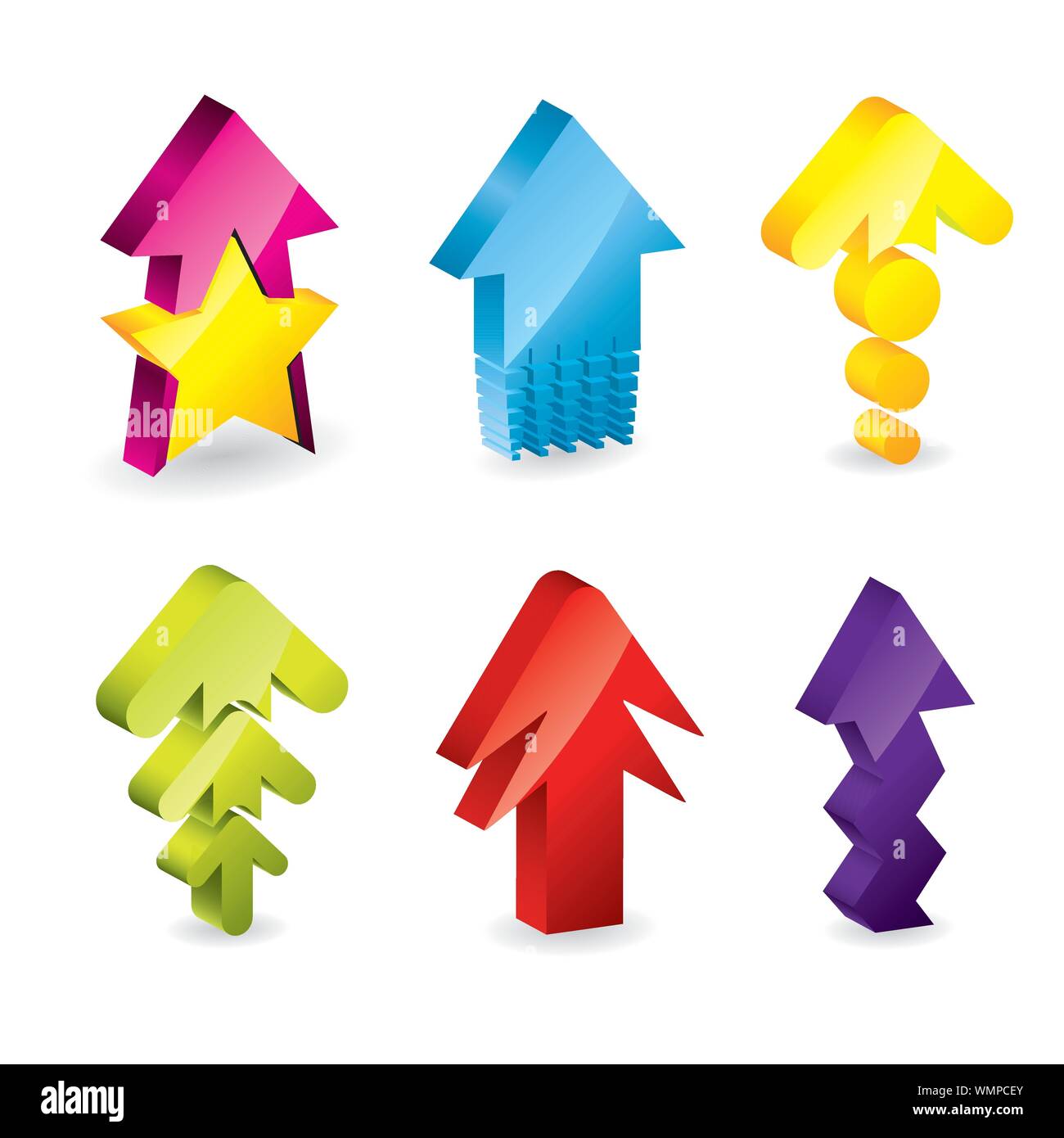 Cool 3d arrow set of six Stock Vector Image & Art - Alamy