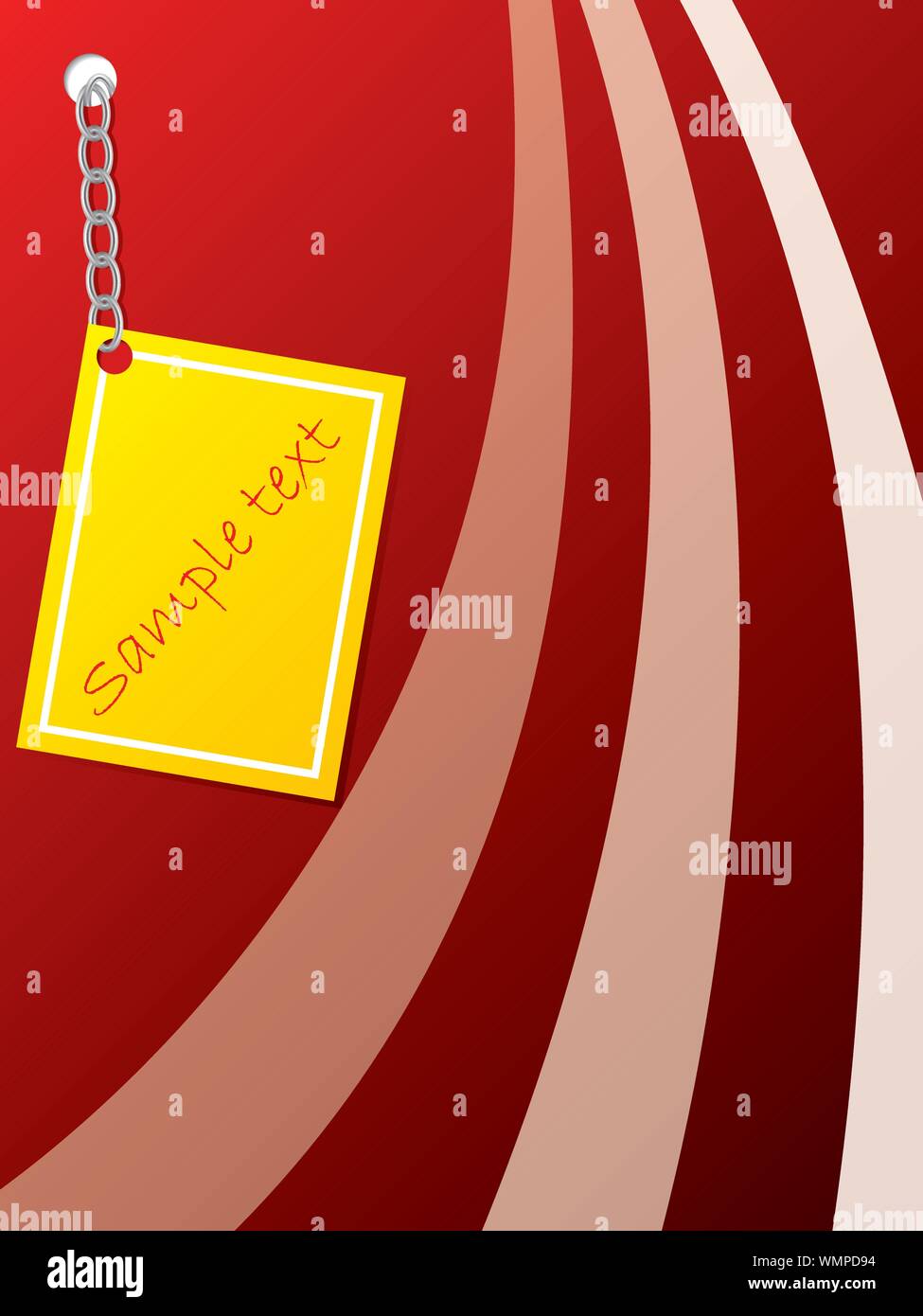 Yellow card chained to a red backdrop Stock Vector Image & Art - Alamy