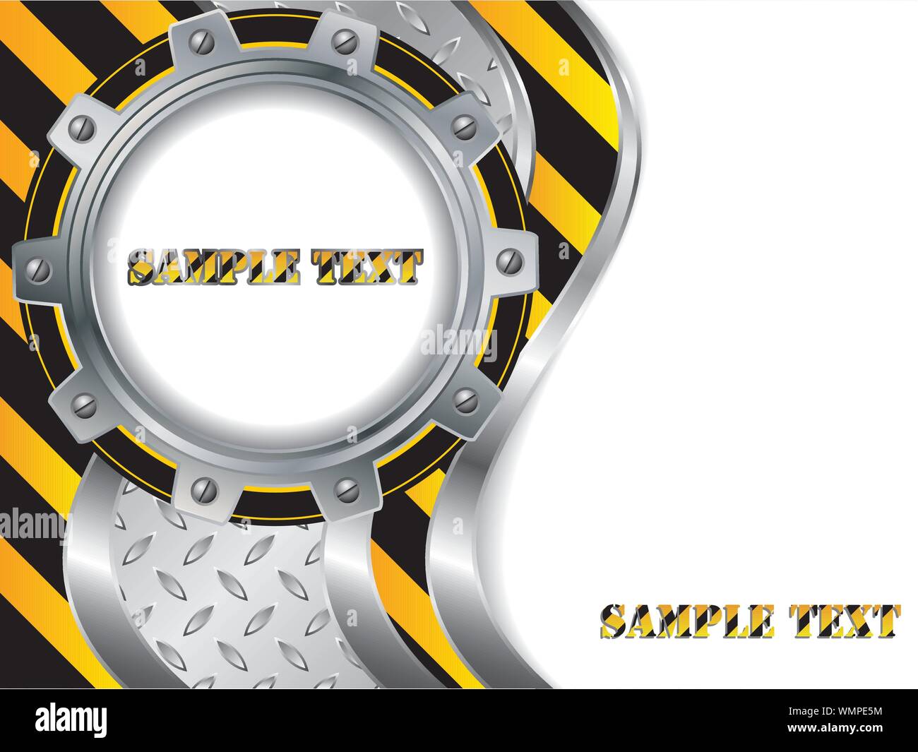 Construction background with metallic plate and cogwheel Stock Vector ...