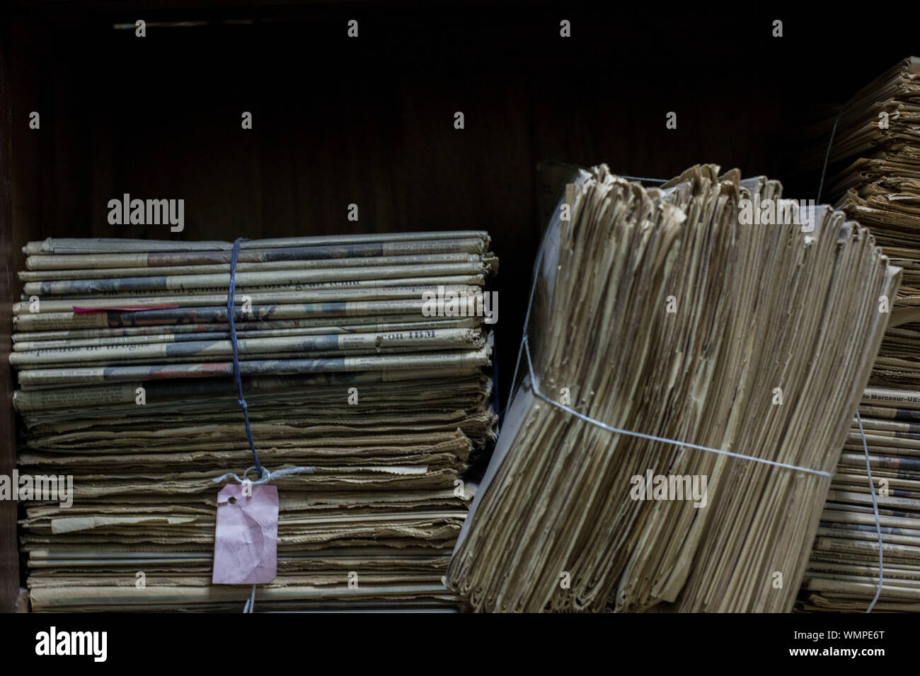 newspaper library have a lot of olds newspapers Stock Photo - Alamy