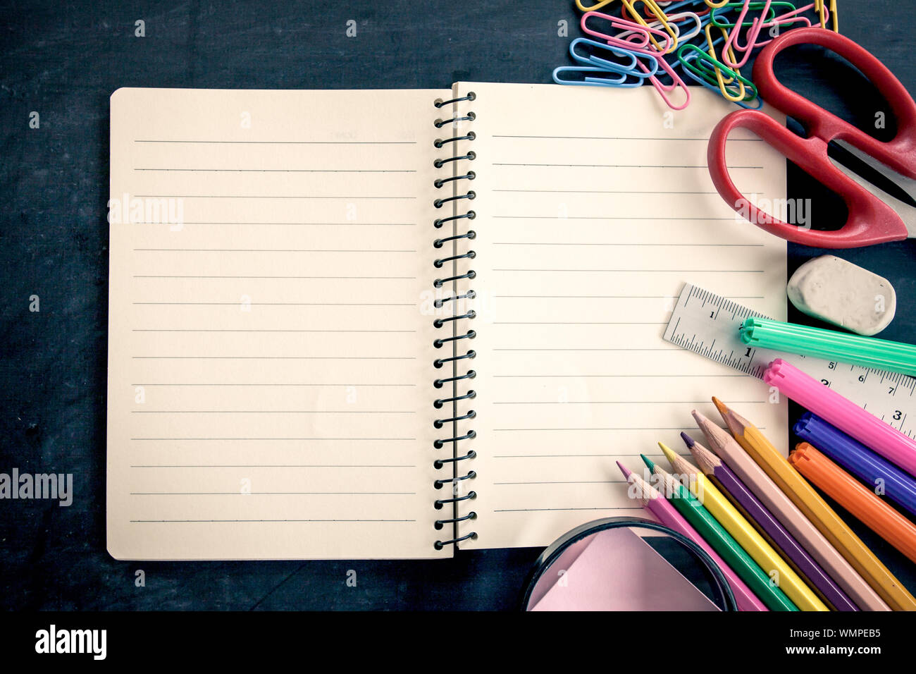 School supplies close up hi-res stock photography and images - Alamy