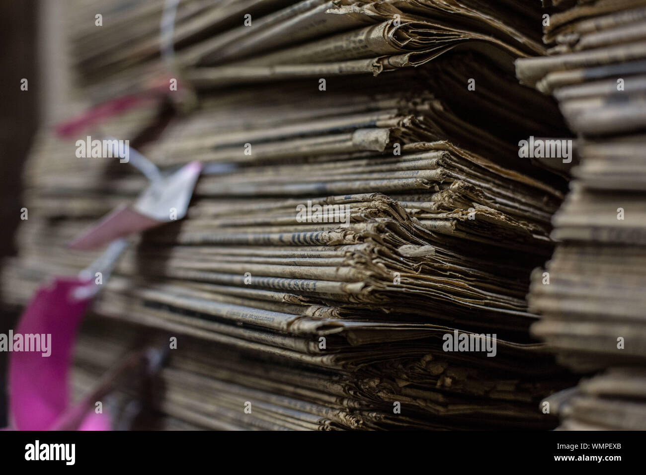 newspaper library have a lot of olds newspapers Stock Photo - Alamy