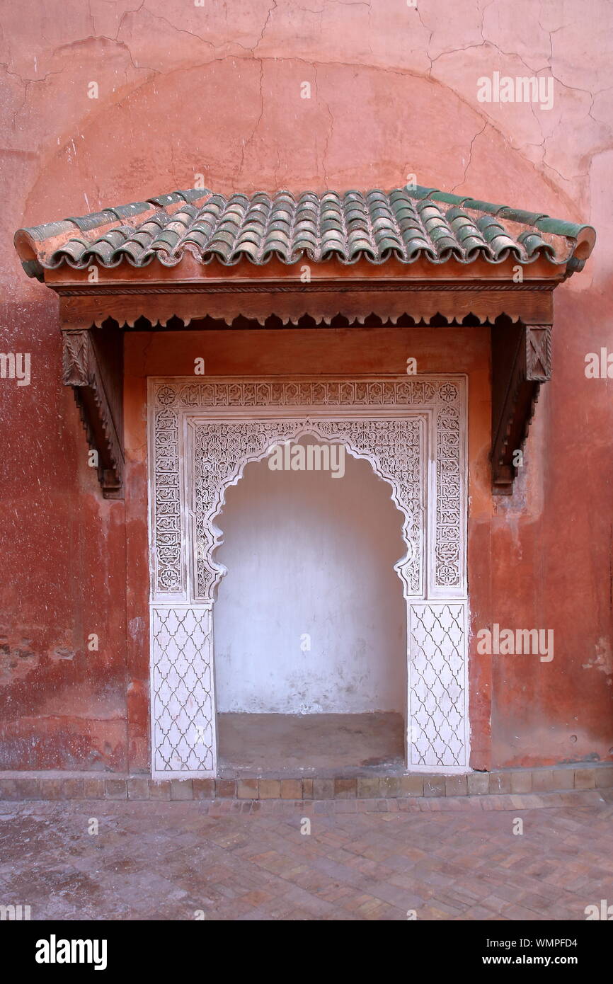 Beautiful richly decorated gate / entrance of typical Moroccan palace ...