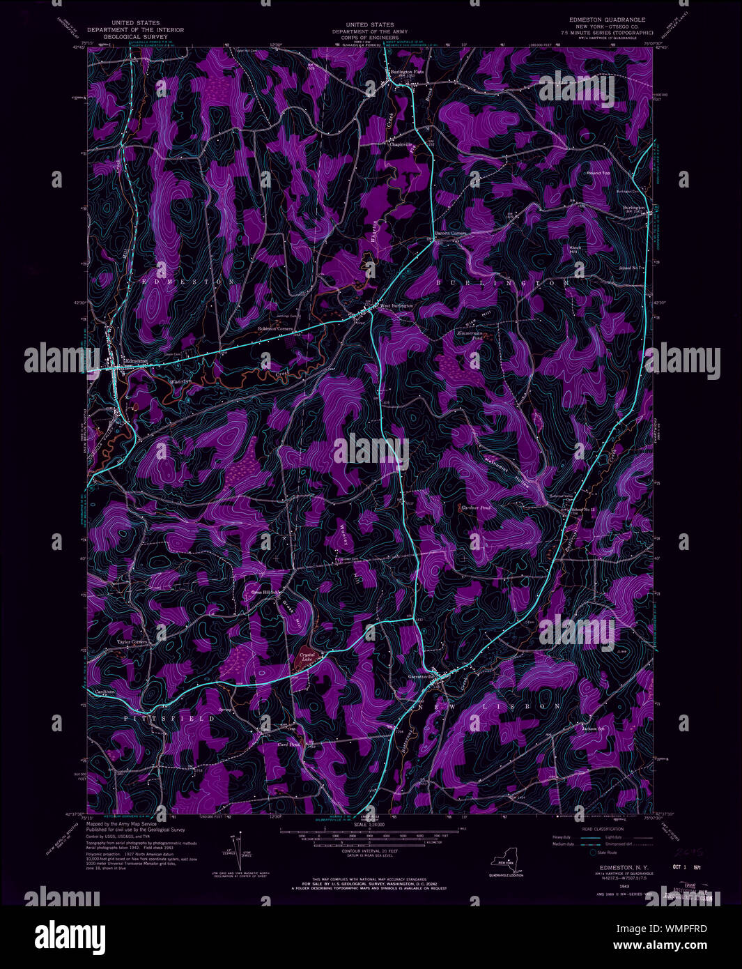 New York NY Edmeston 138042 1943 24000 Inverted Restoration Stock Photo ...