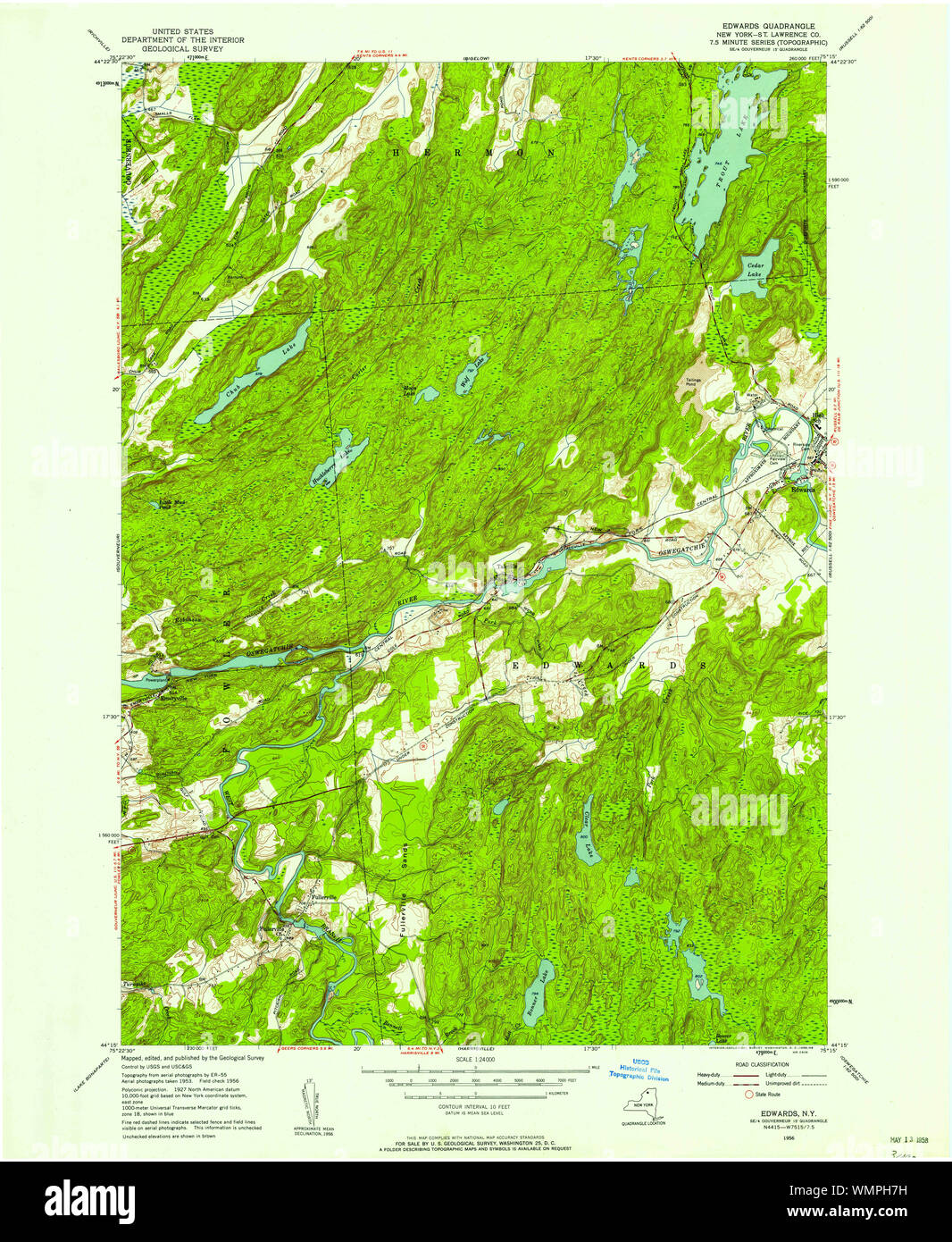 Map of edwards new york hi-res stock photography and images - Alamy