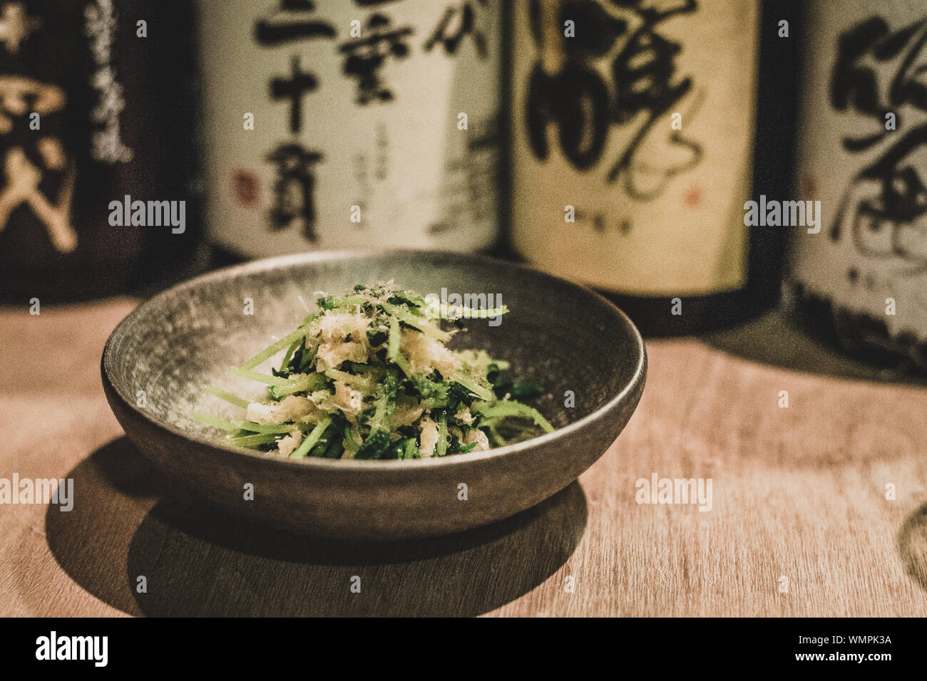 Pea Sprout & Shredded Deep-fried Bean Curd oden served in a japanese ...
