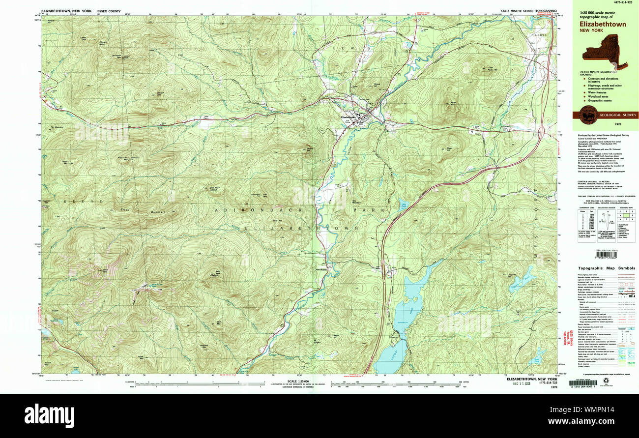 Map of elizabethtown new york hi-res stock photography and images - Alamy