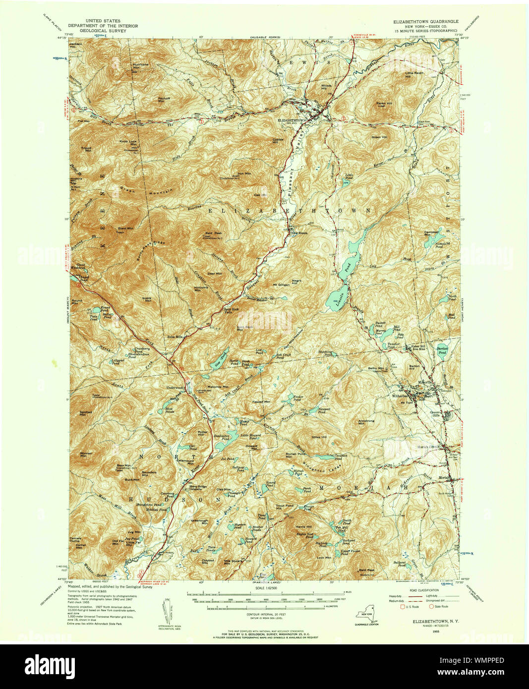 Map of elizabethtown new york hi-res stock photography and images - Alamy