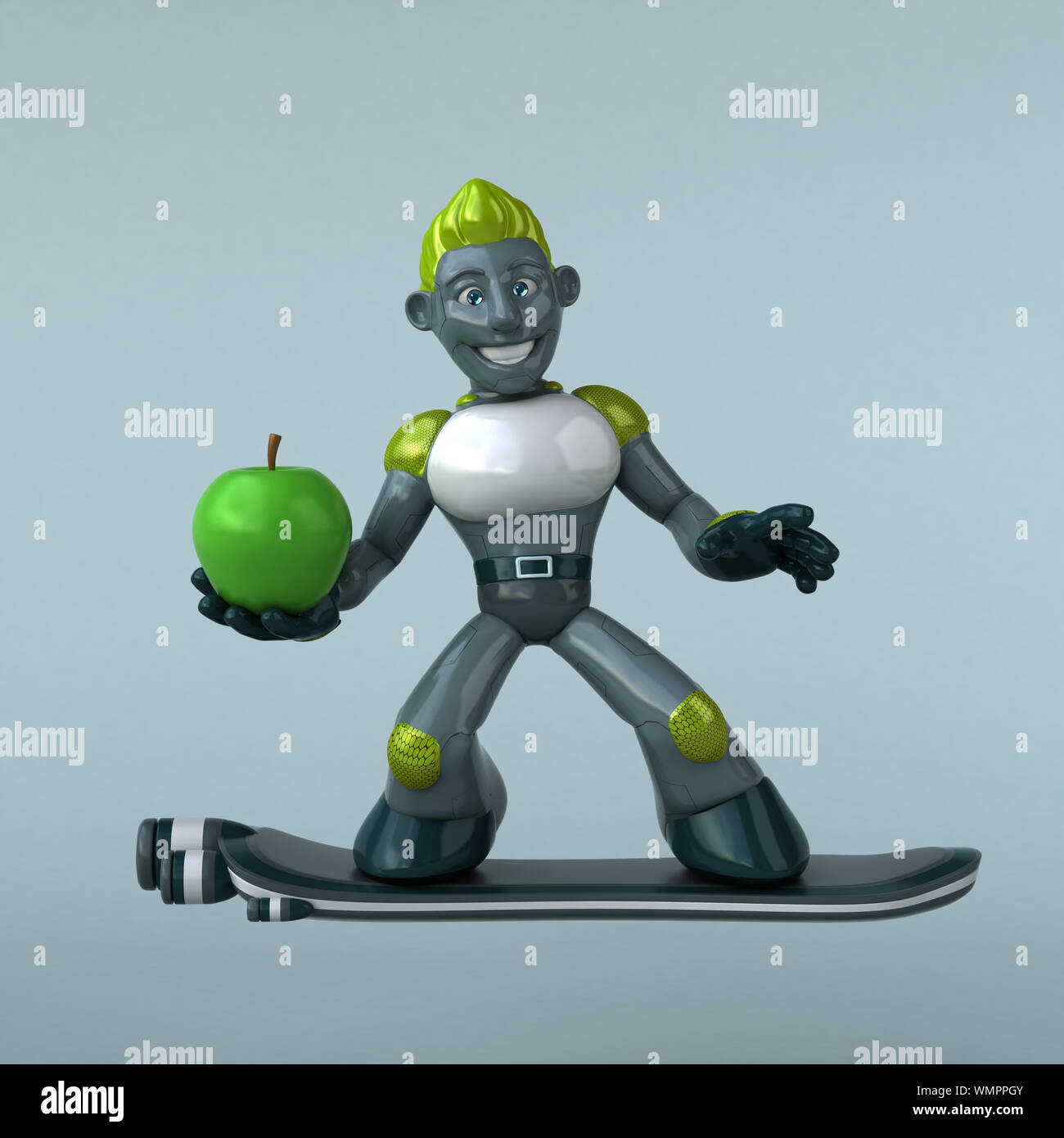 Green Robot - 3D Illustration Stock Photo - Alamy