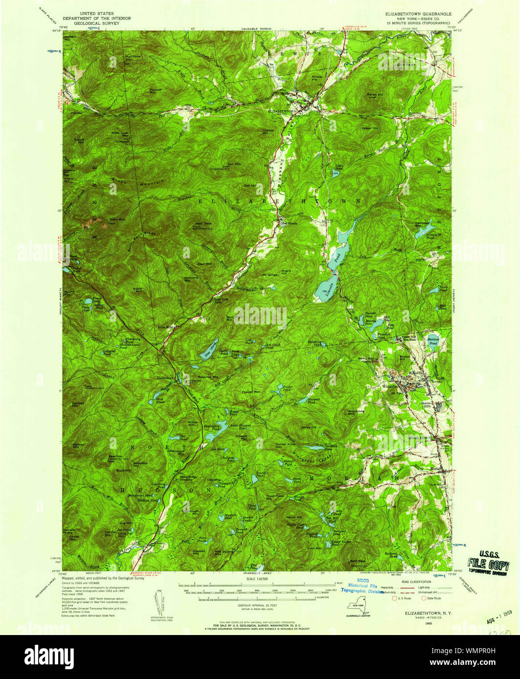 Map of elizabethtown new york hi-res stock photography and images - Alamy