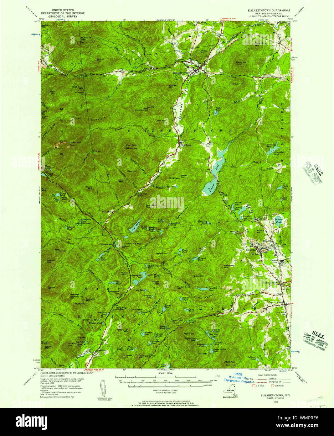 Map of elizabethtown new york hi-res stock photography and images - Alamy