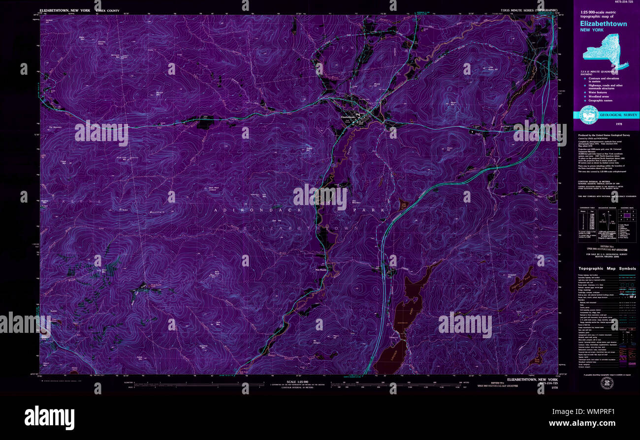 Map of elizabethtown new york hi-res stock photography and images - Alamy