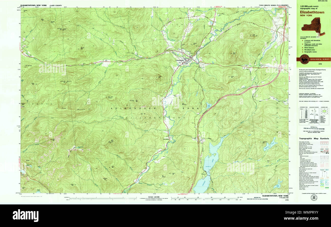 Map of elizabethtown new york hi-res stock photography and images - Alamy