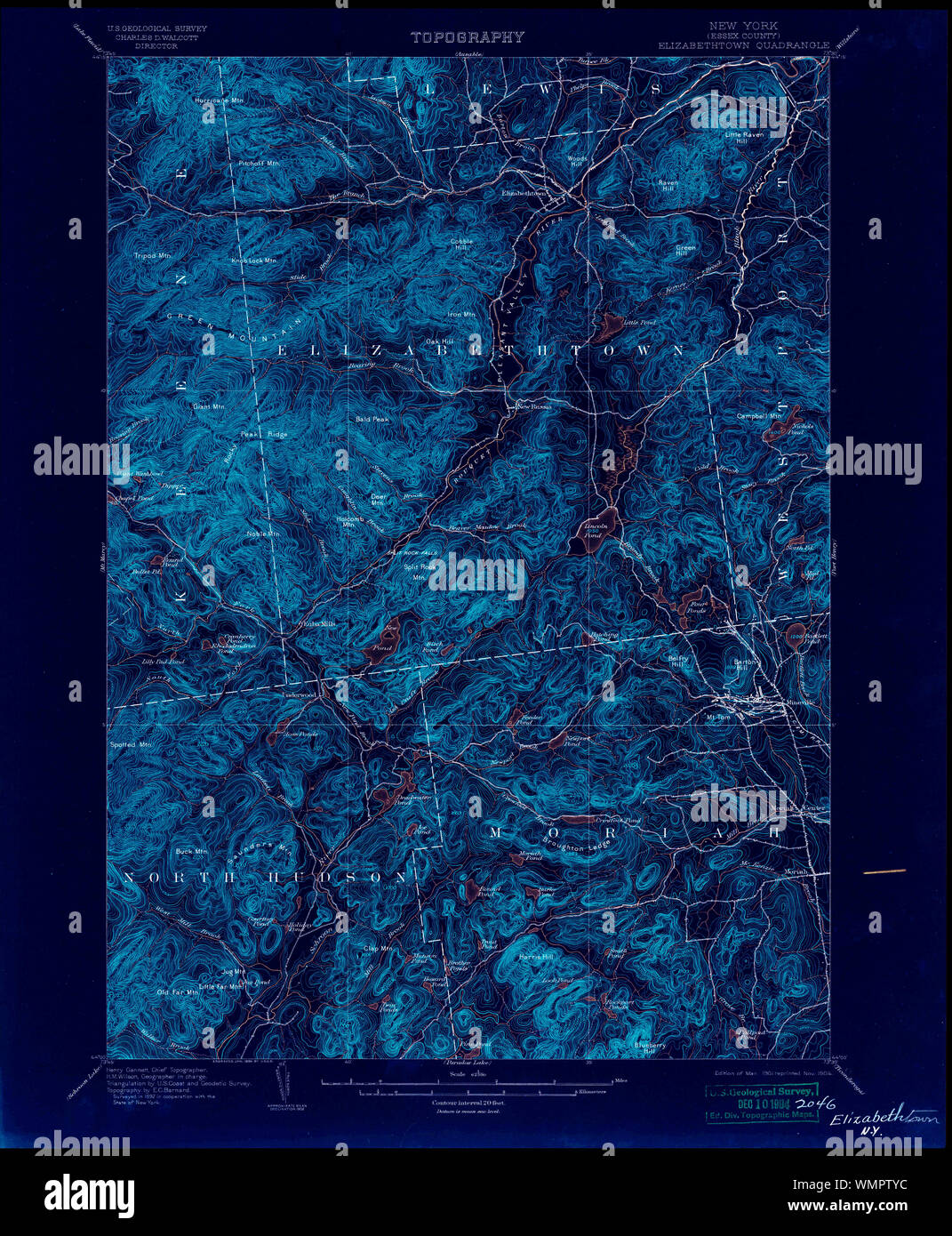 Map of elizabethtown new york hi-res stock photography and images - Alamy