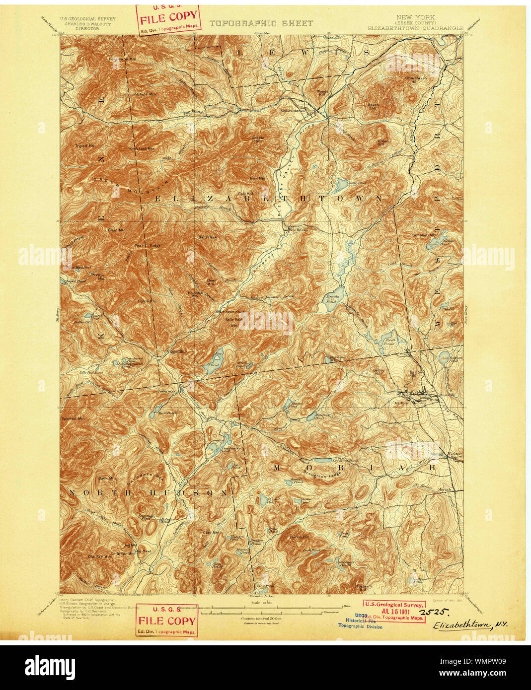 Map of elizabethtown new york hi-res stock photography and images - Alamy