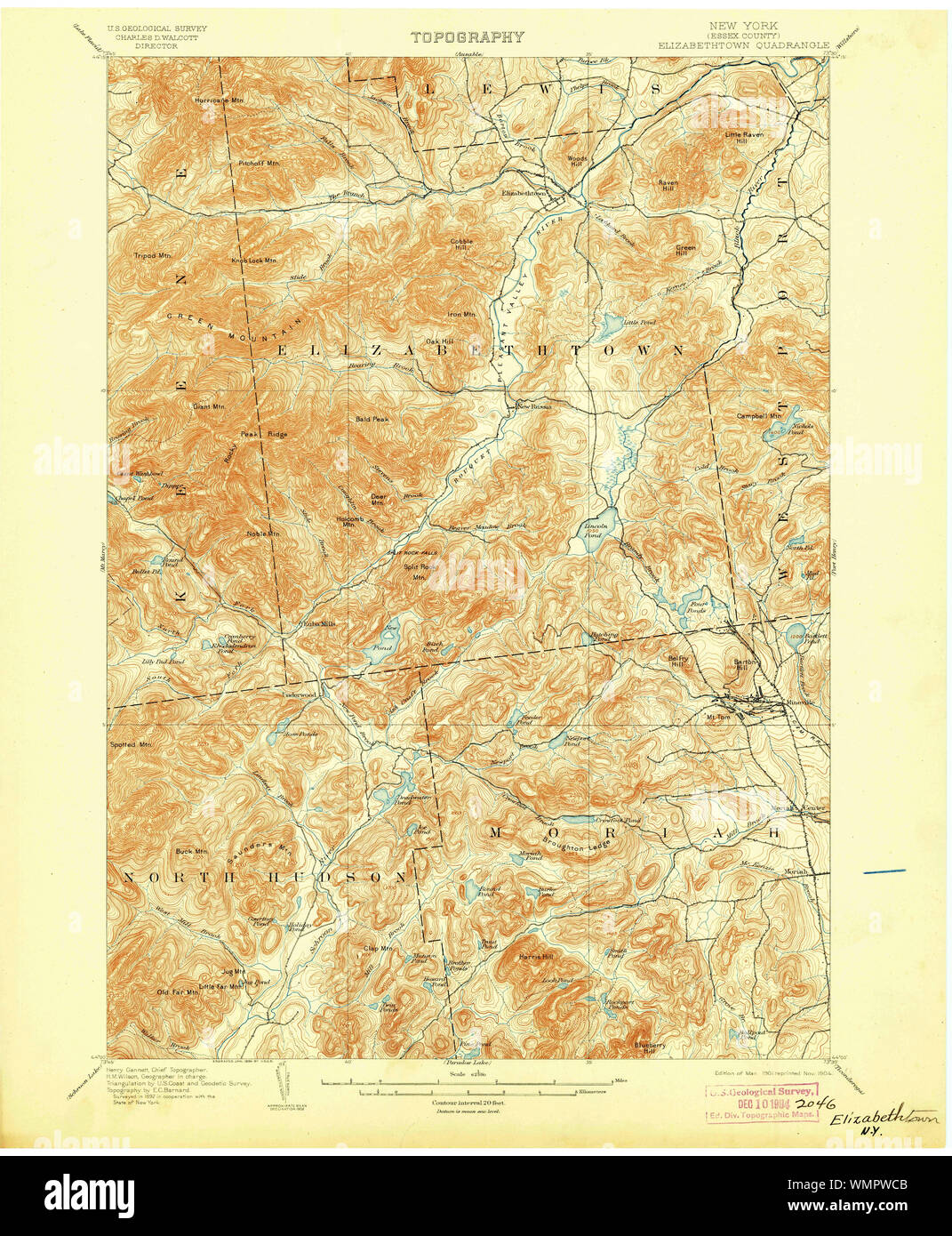 Map of elizabethtown new york hi-res stock photography and images - Alamy