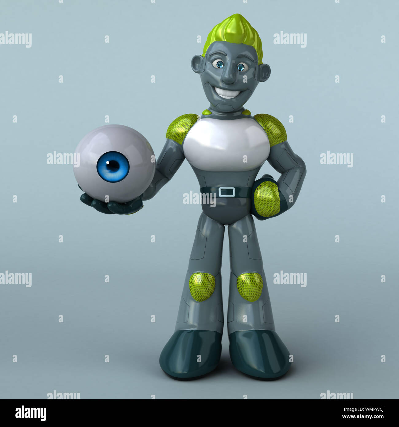 Green Robot - 3D Illustration Stock Photo - Alamy