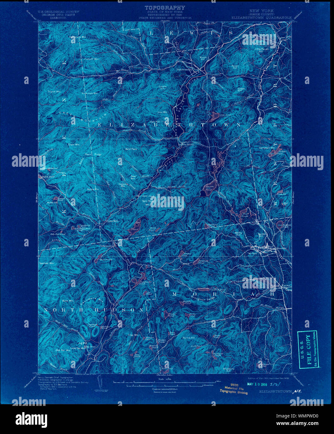 Map of elizabethtown new york hi-res stock photography and images - Alamy