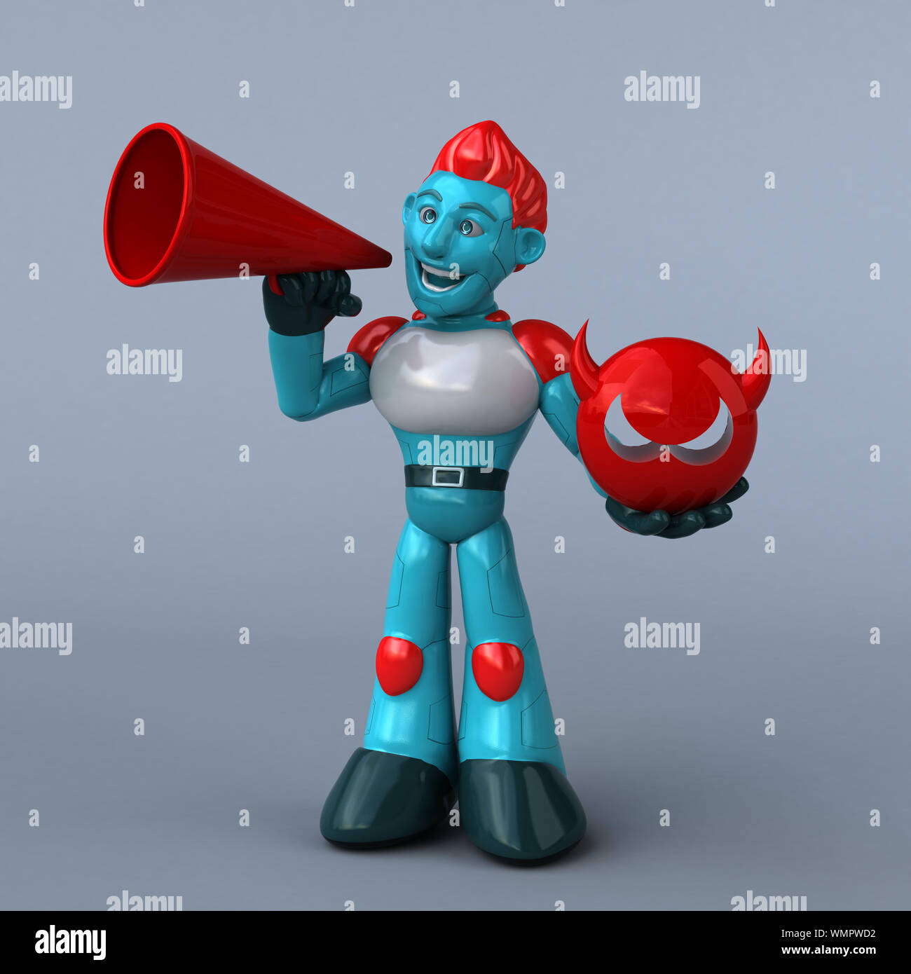 Red Robot - 3D Illustration Stock Photo - Alamy