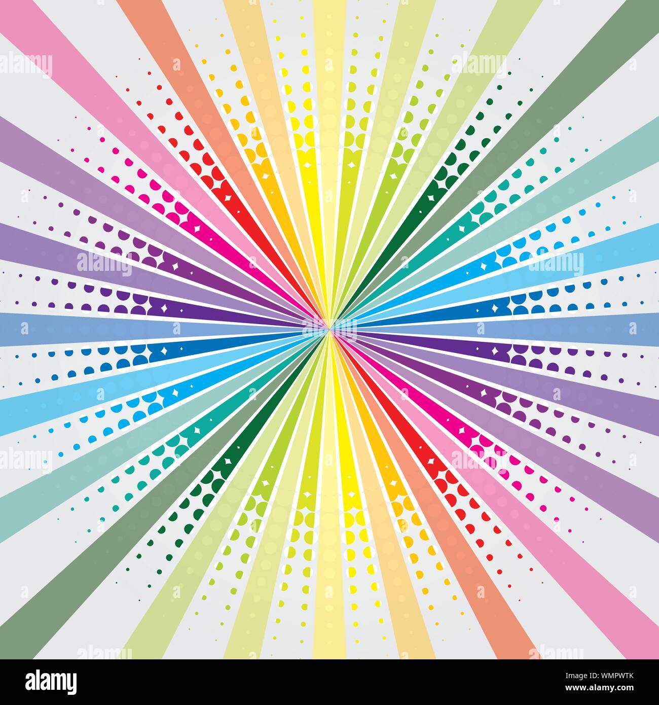 Rainbow burst with halftone Stock Vector Image & Art - Alamy