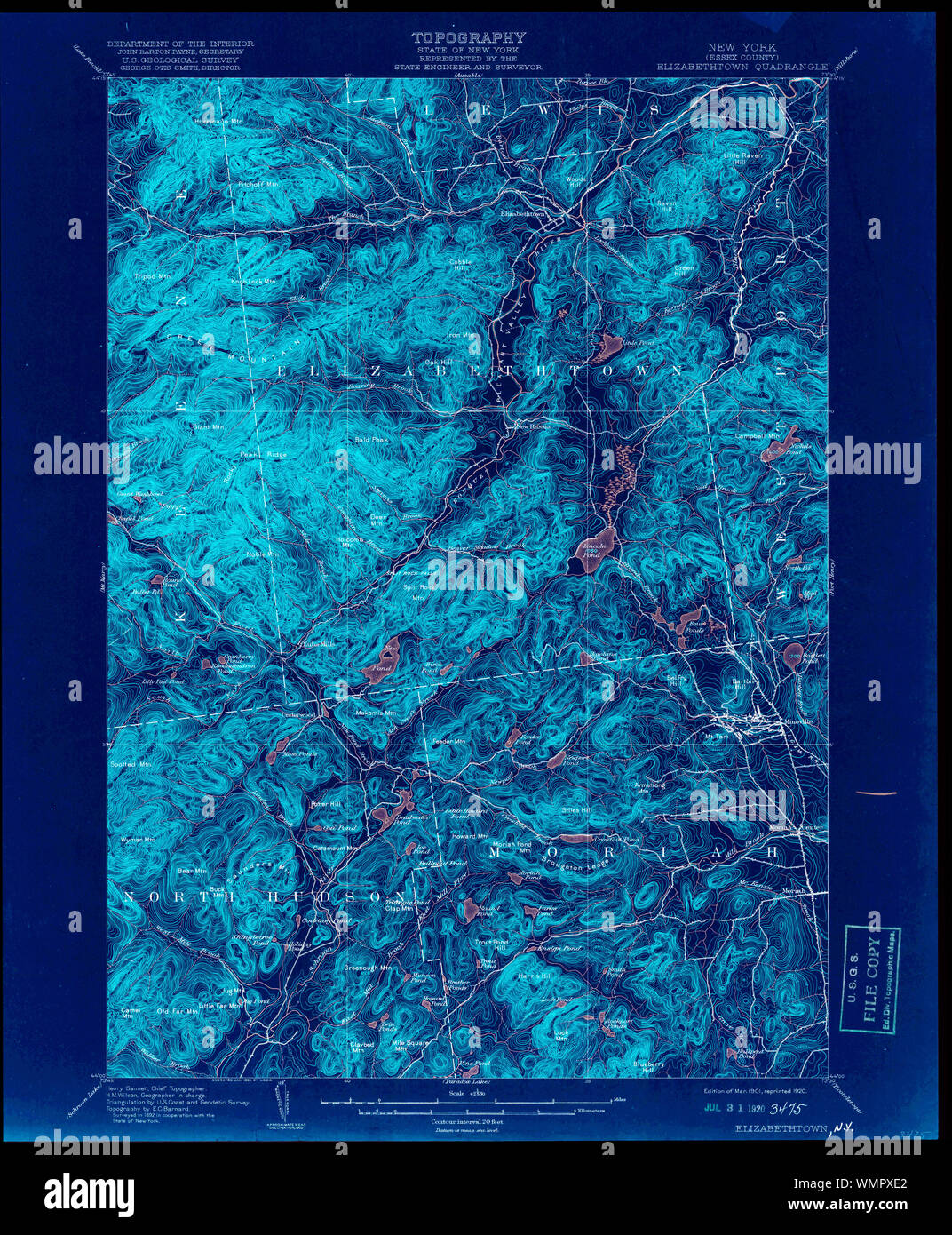 Map of elizabethtown new york hi-res stock photography and images - Alamy