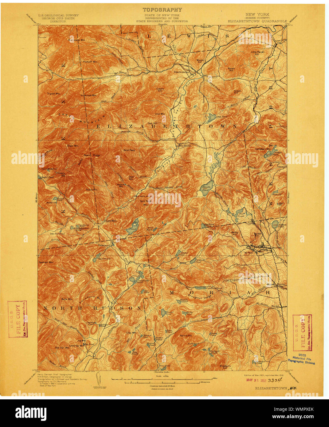 Map of elizabethtown new york hi-res stock photography and images - Alamy