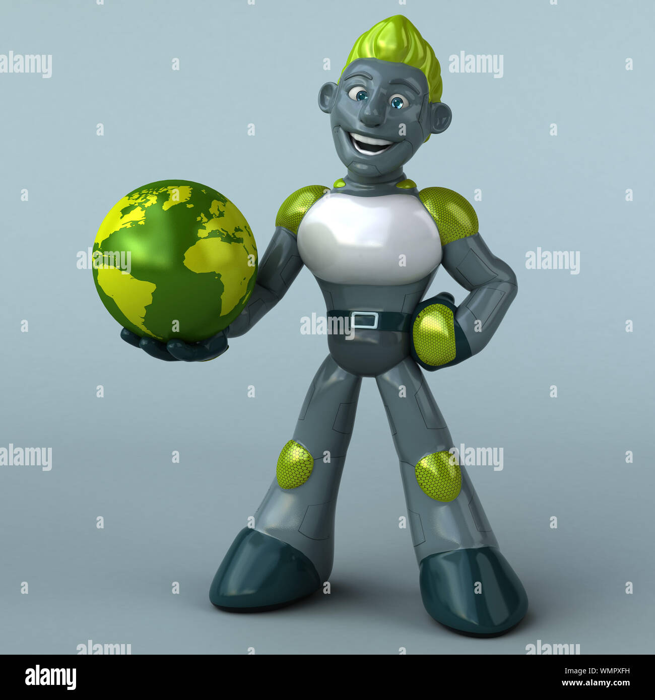 Green Robot - 3D Illustration Stock Photo - Alamy