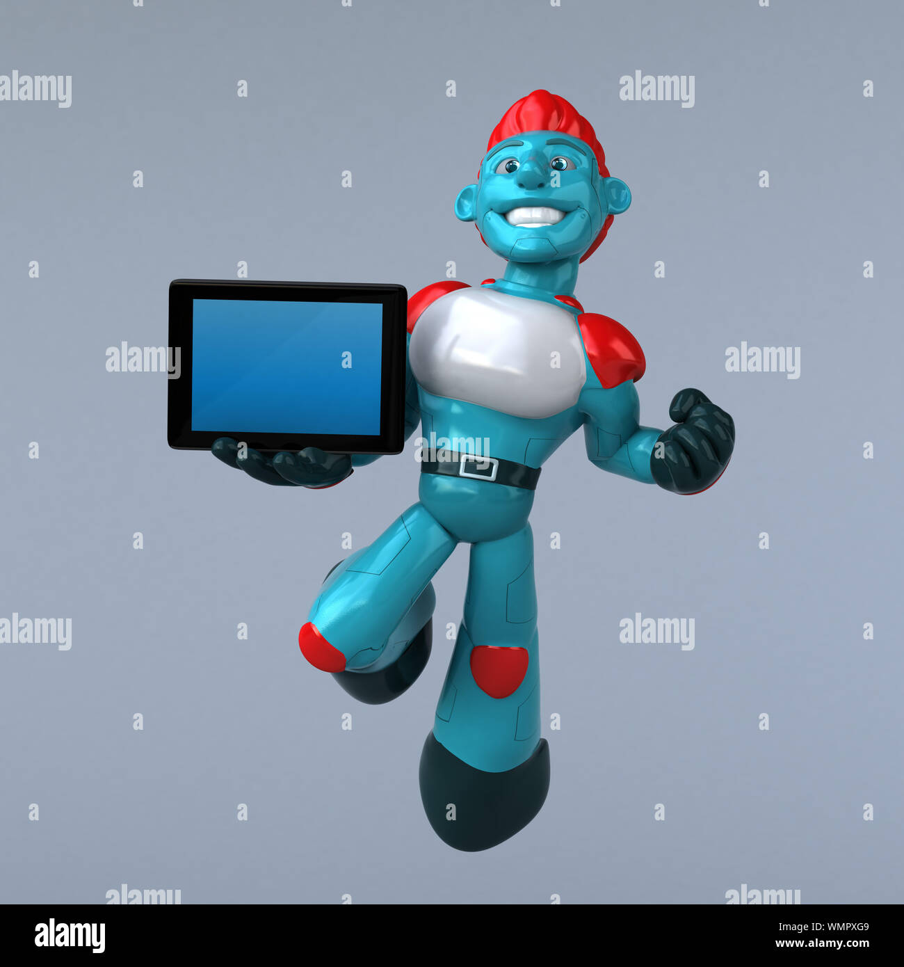 Red Robot - 3D Illustration Stock Photo - Alamy