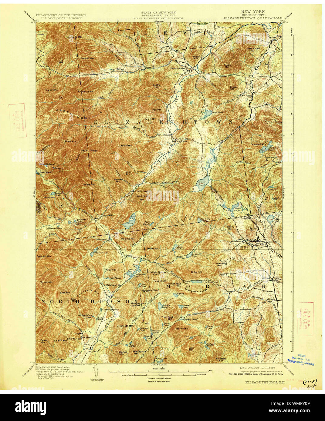 Map of elizabethtown new york hi-res stock photography and images - Alamy